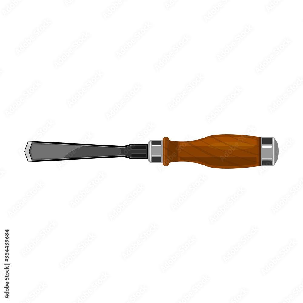 Chisel vector cartoon icon. Vector illustration carving tool on white ...