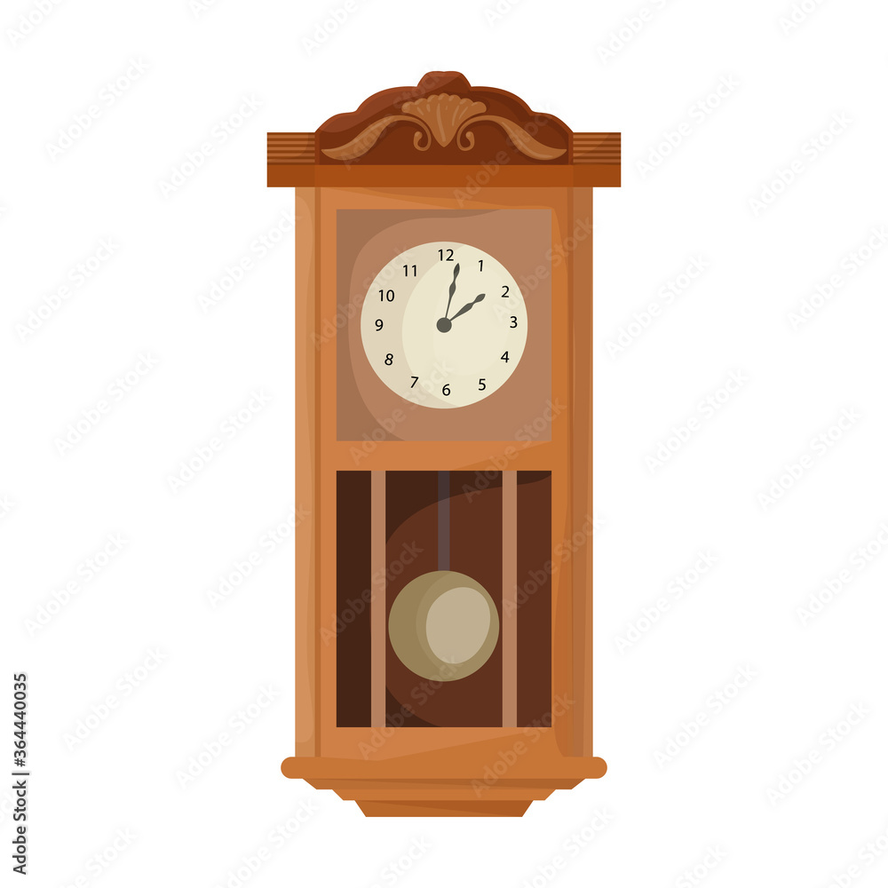 Antique clock isolated cartoon icon. Vector illustration old watch on ...