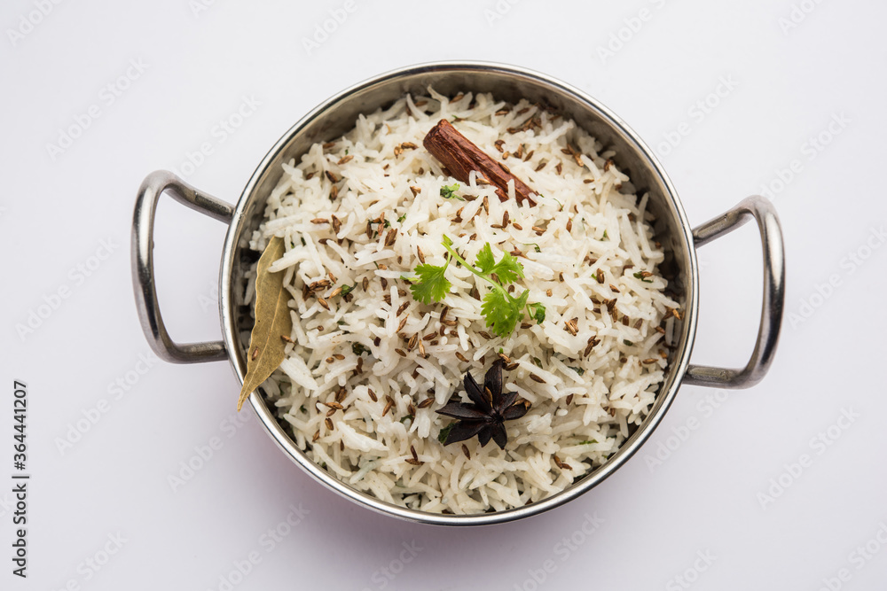 Jeera Rice - Basmati rice flavored with fried cumin seeds and basic ...