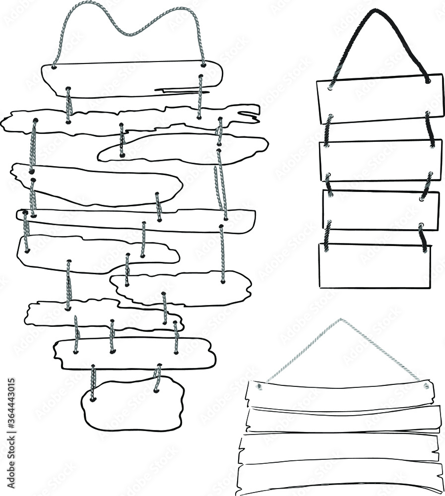 Contour background plates for writing of the text on the ropes, hanging ...