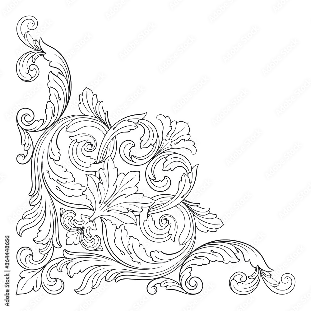 Classical baroque vector of vintage element for design. Decorative ...