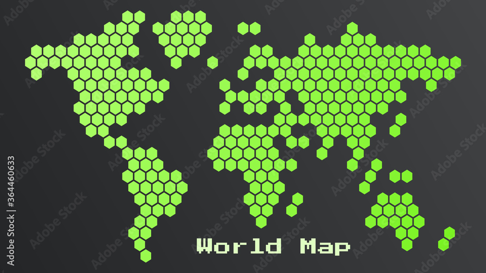 World Information Security Concept. Abstract world map consisting of ...