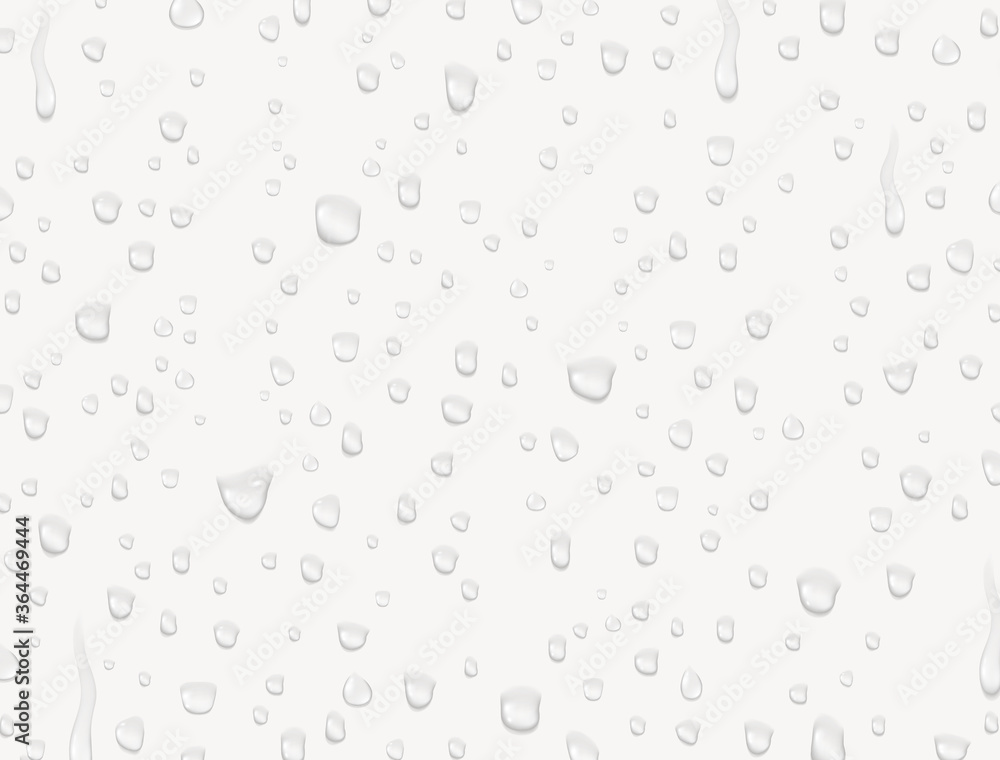 Water rain drops or steam shower texture isolated on white background ...