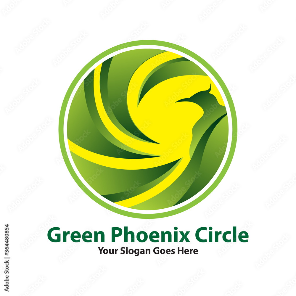 Vector logo green phoenix design in eps 10. Simple template and ready ...