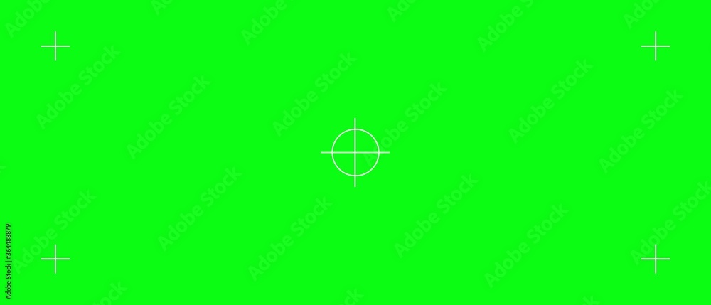 Green screen movie template. Film chromakey with an aim in center and ...