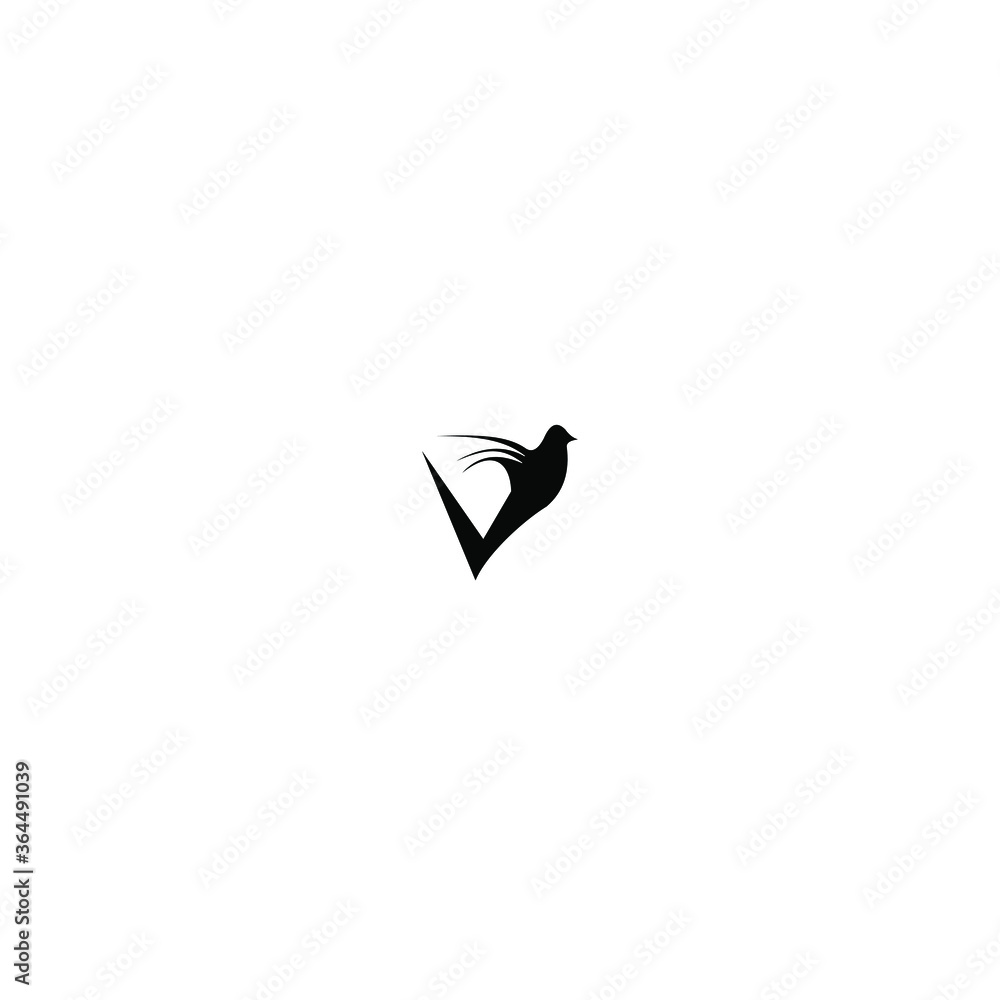 V Letter bird Logo Design Icon. Bird Letter Logo with Creative and ...