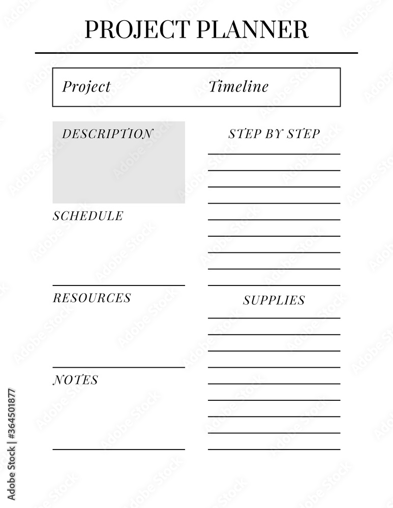 Planner sheet vector. Printable vertical notebook page Stock Vector ...