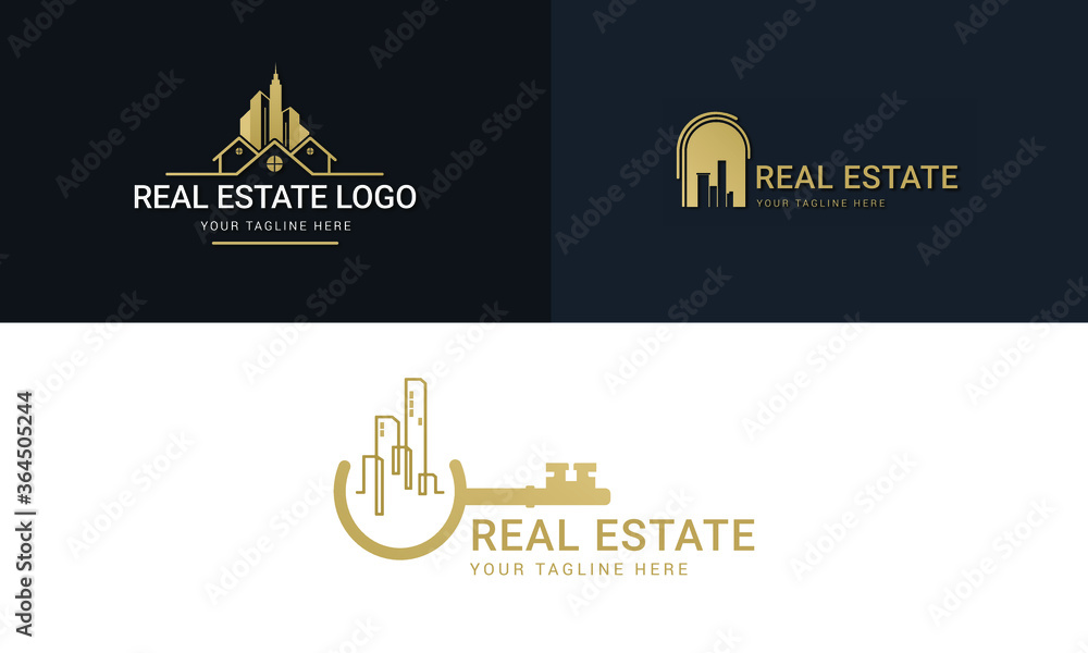 Modern Real Estate Logo Set Template Stock Vector | Adobe Stock