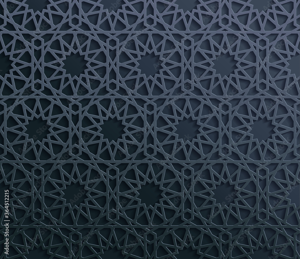 Seamless symmetrical abstract vector background in arabian style made ...