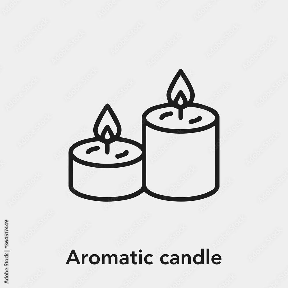 aromatic candle icon vector. Linear style sign for mobile concept and ...