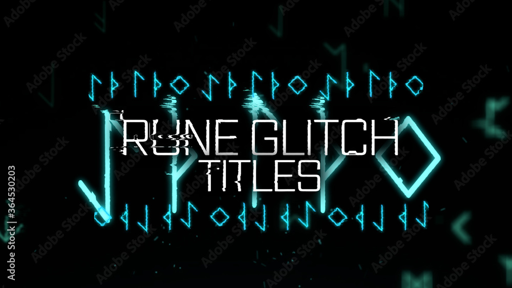 Rune Glitch Title Stock Template | Adobe Stock