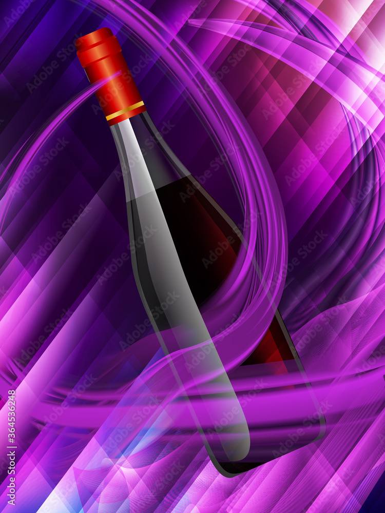 Red Wine Bottle on light abstract purple blend background, easy all ...