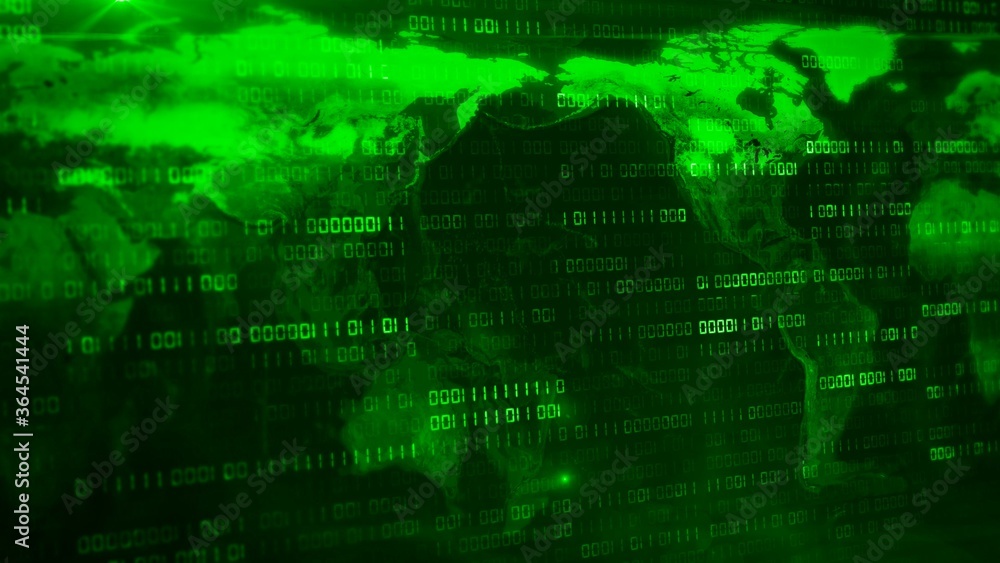 world map with digital numbers Stock Illustration | Adobe Stock