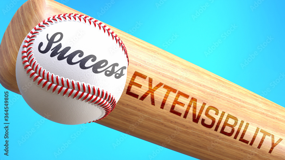 Success in life depends on extensibility - pictured as word ...
