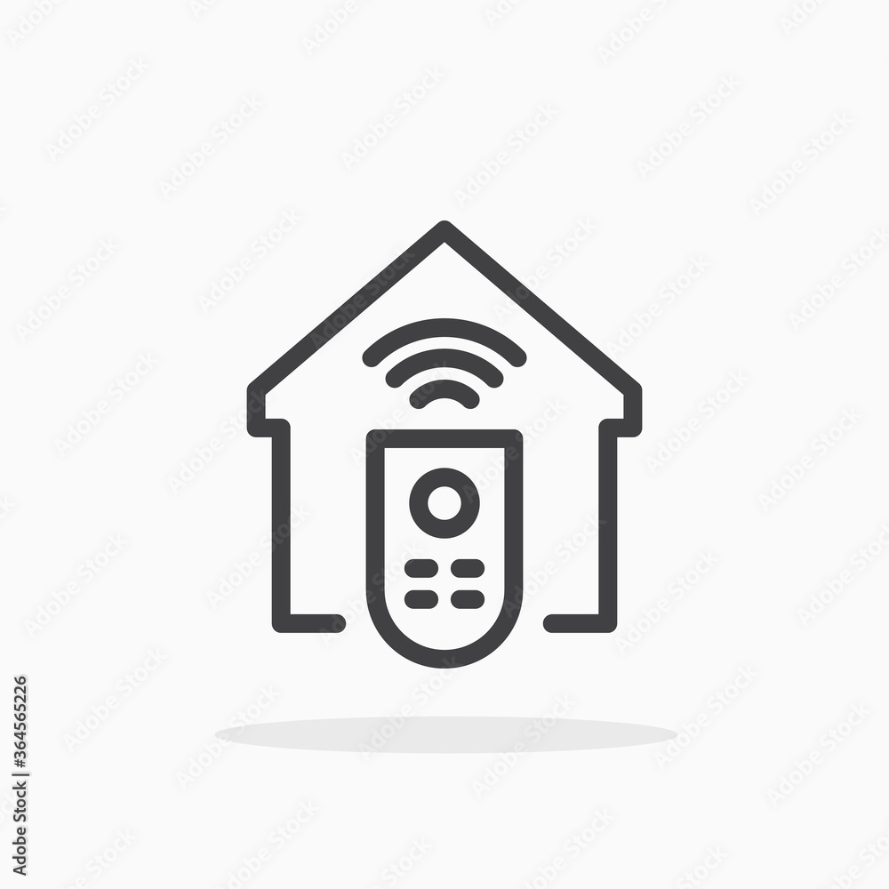 Smart home remote control icon in line style. Editable stroke. Stock ...