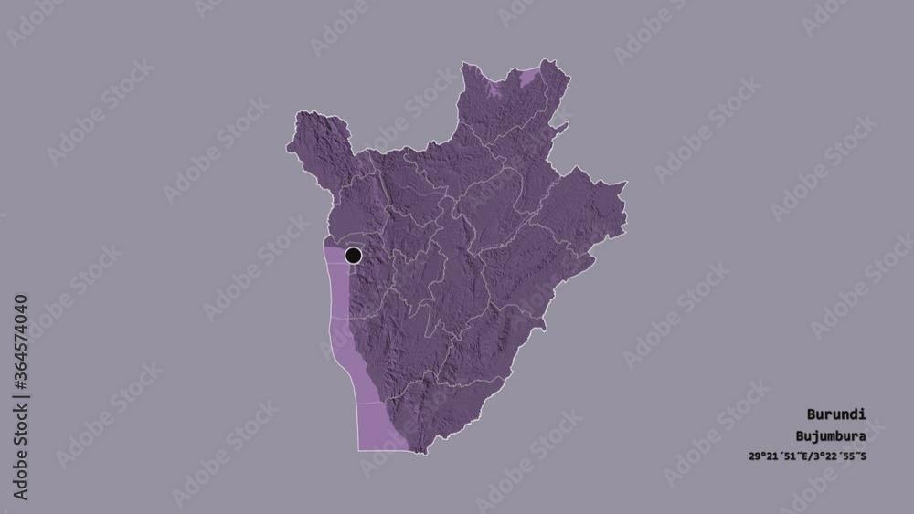Vidéo Stock Ngozi Province Of Burundi With Its Capital Localized