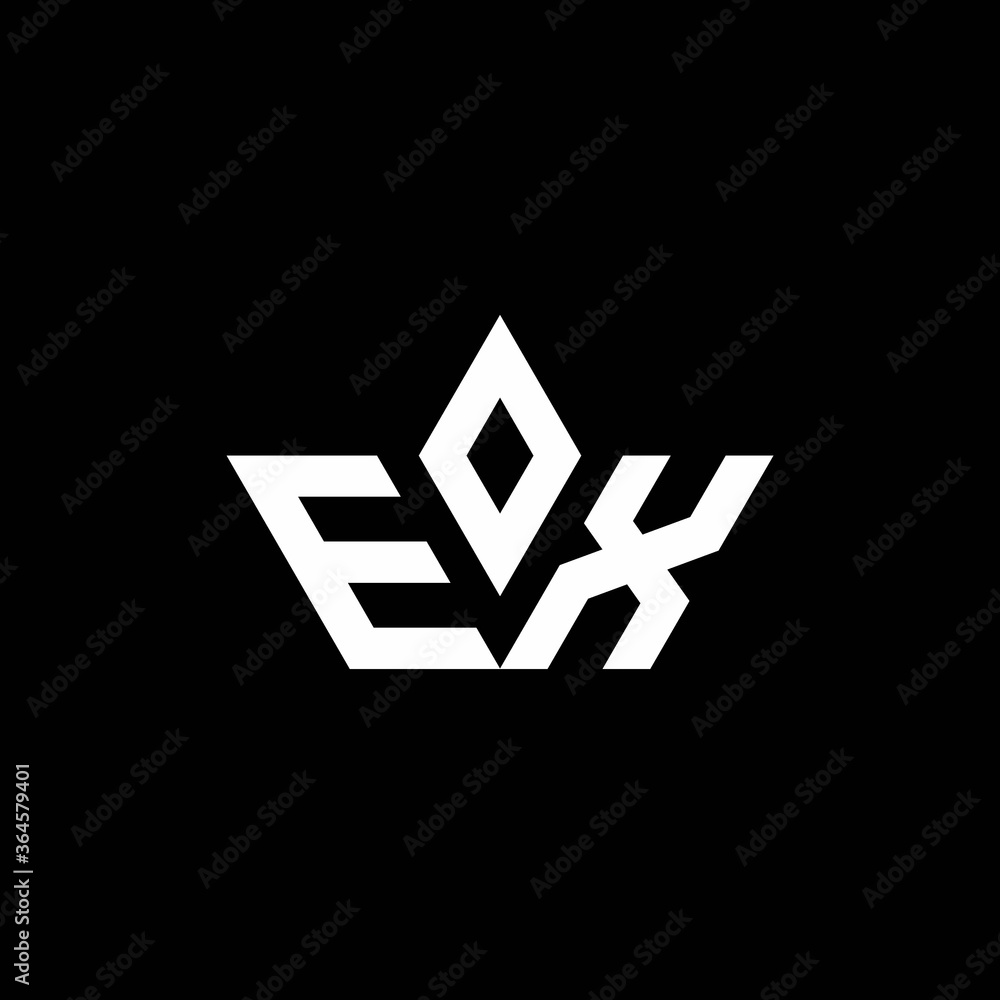 EX monogram logo with crown shape luxury style Stock Vector | Adobe Stock
