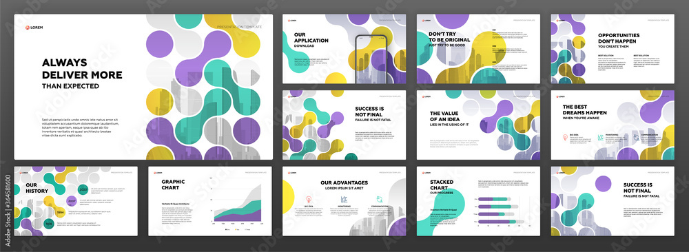 Modern powerpoint presentation templates set. Use for modern keynote ...