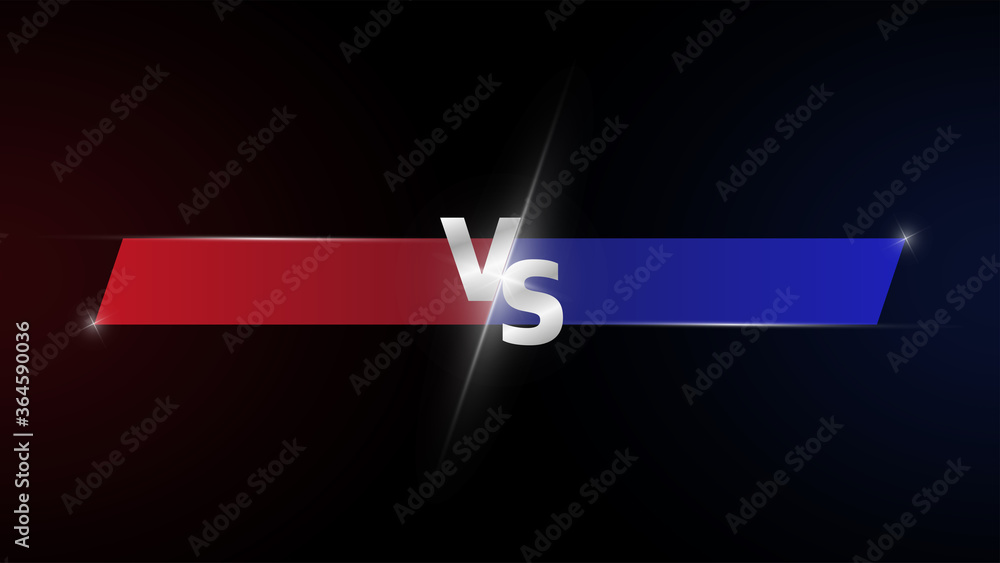 Versus VS scoreboard letters fight dark red and blue contestant in ...