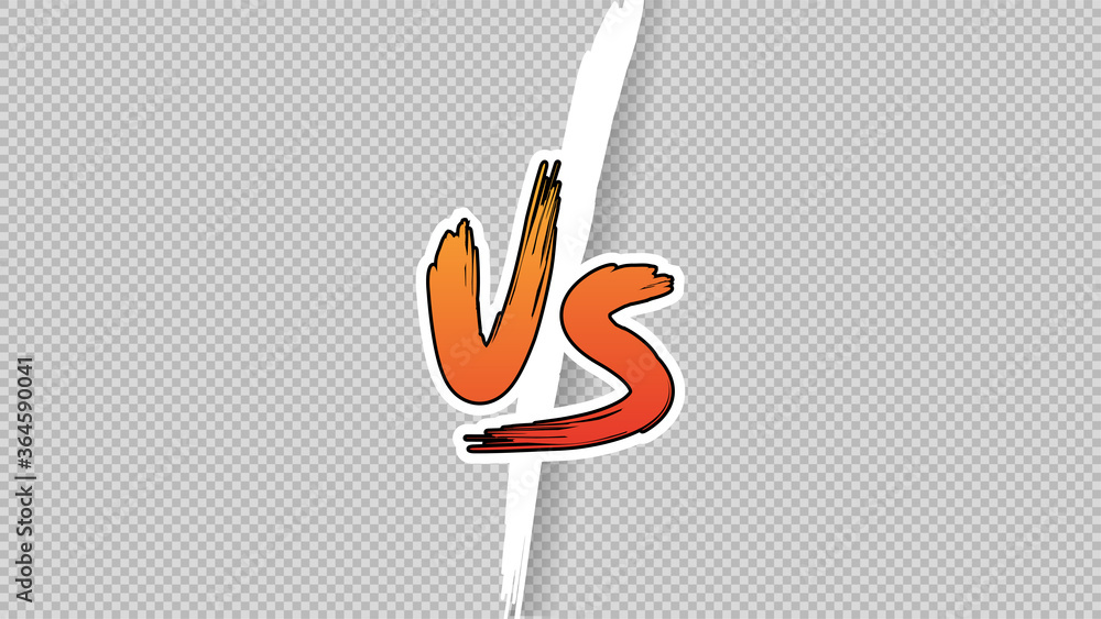 Versus VS letters fight transparent backgrounds in brush style design ...