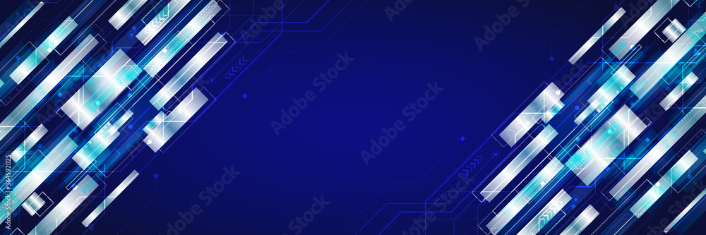 Wide Futuristic sci fi technology background. Hi tech circuit design ...