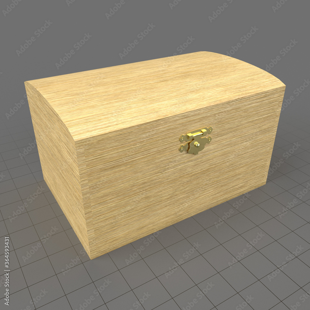 Closed wooden box for decoupage Stock 3D asset | Adobe Stock