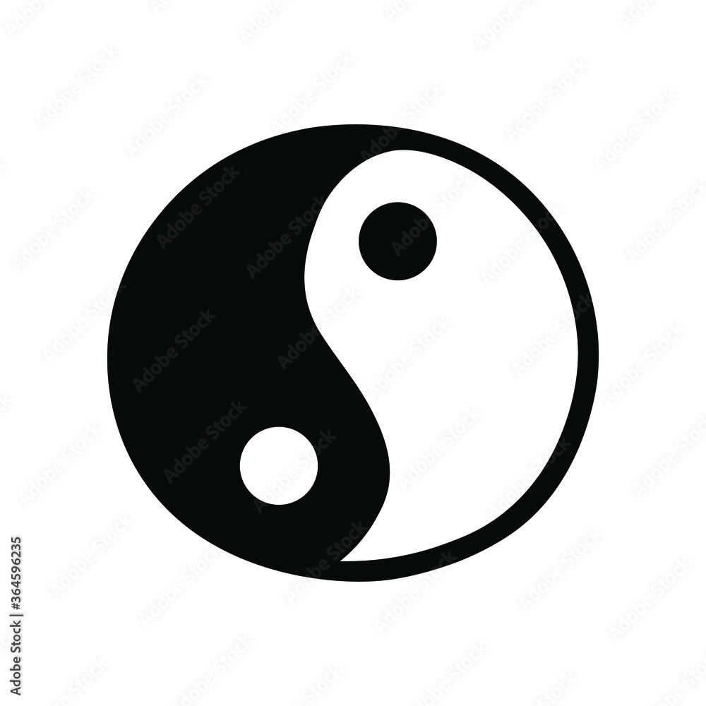 Japan traditional yin-yang symbol in ink Isolated on white background ...