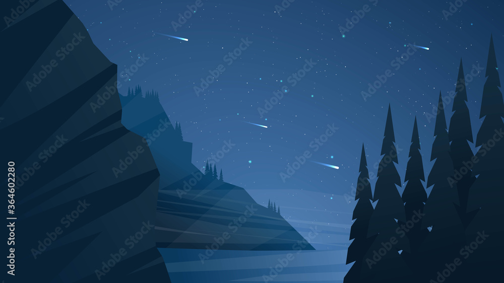 Vector illustration. Background with copy space. Minimalist landscape ...