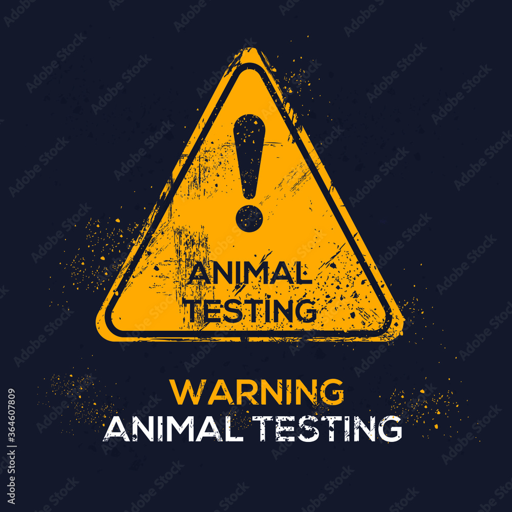 Warning sign (animal testing), vector illustration. Stock Vector ...