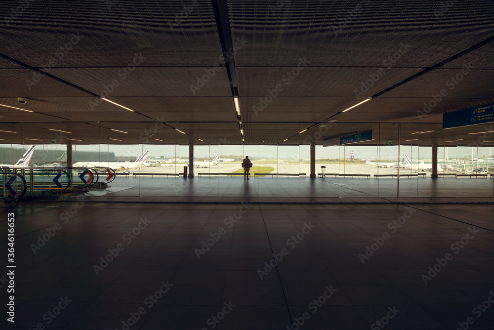 Empty airport terminal due to coronavirus pandemic and suspended ...