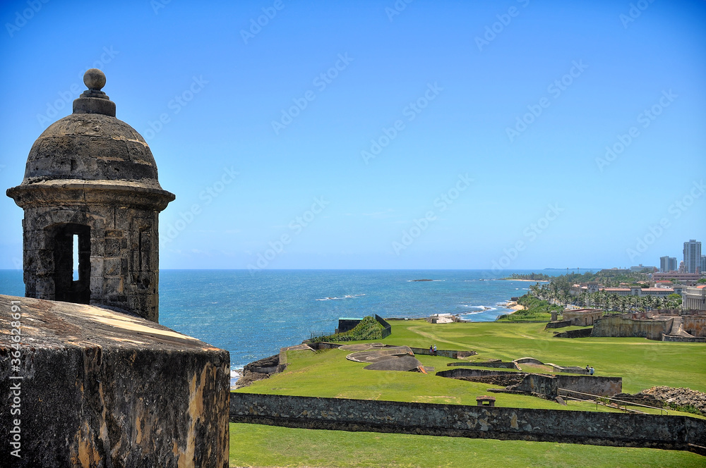 Garita (Sentry Box) in Old San Juan, Puerto Rico overlooking the ...