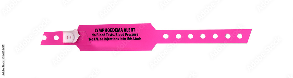 Brightly colored medical band commonly used in hospitals to identify ...