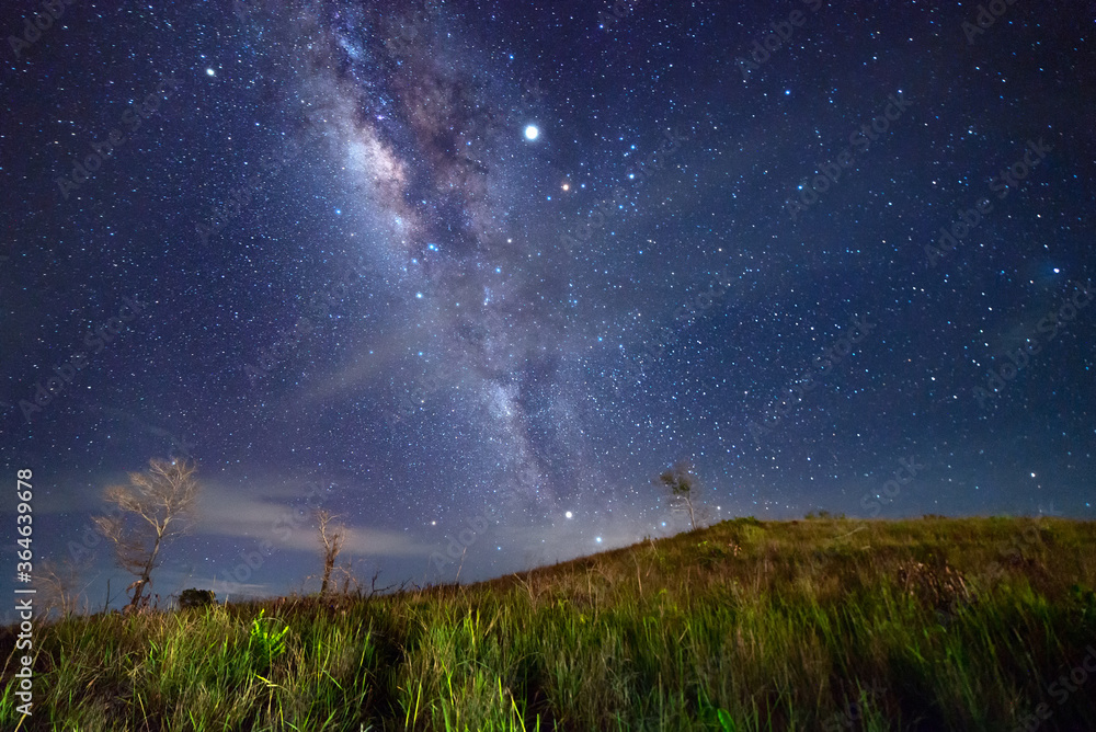 Beautiful nightscape with Starry night and Milky Way Galaxy rising in ...