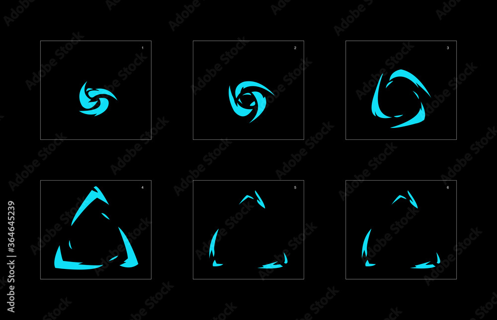 Shine water effect. Water explosion animation effect. Animation sprite ...