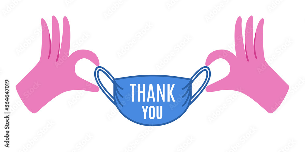 Thank you for wearing mask Stock Vector | Adobe Stock