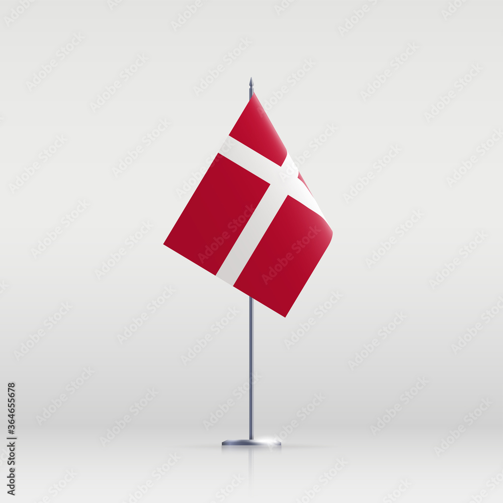 Denmark flag state symbol isolated on background national banner ...