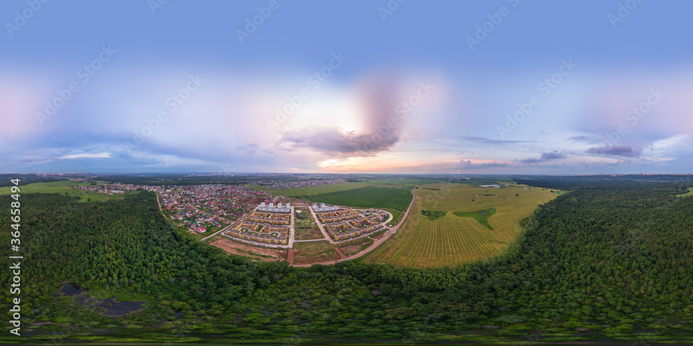 Clear sky environment map of summer weather. Full 360 Degree Aerial ...