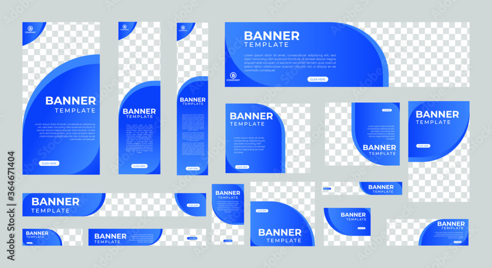 set of creative web banners of standard size with a place for photos ...