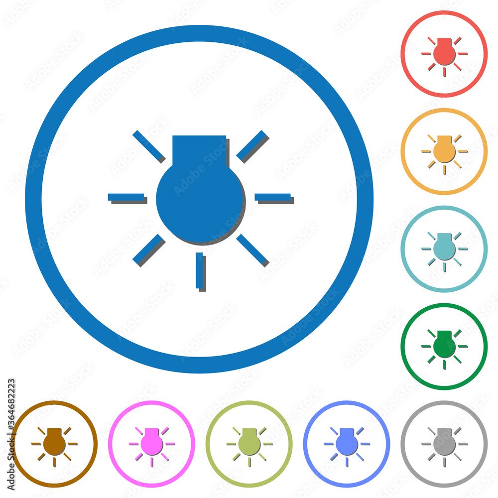 Car parking lights indicator icons with shadows and outlines Stock ...