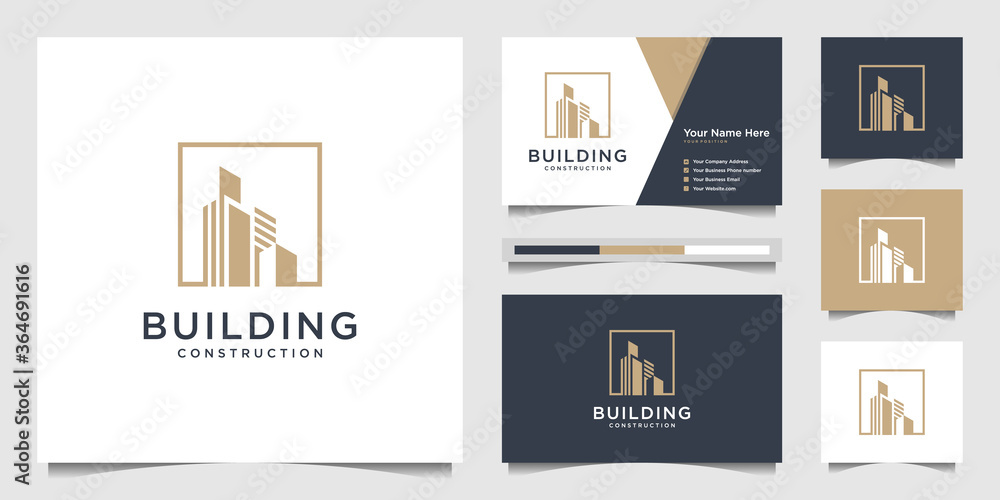 Building logo design with modern concept. city building construction ...