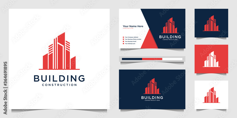 Building logo design with modern concept. city building construction ...