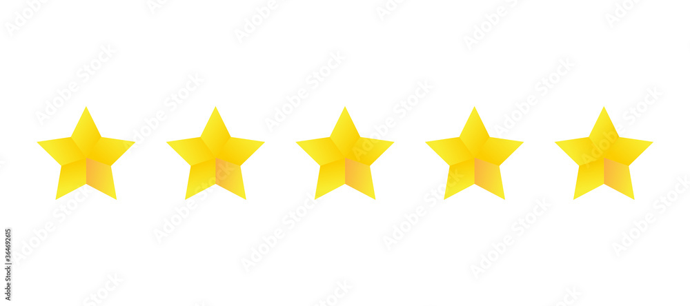 Five stars icon vector set isolated on white background. Trendy 5 star ...