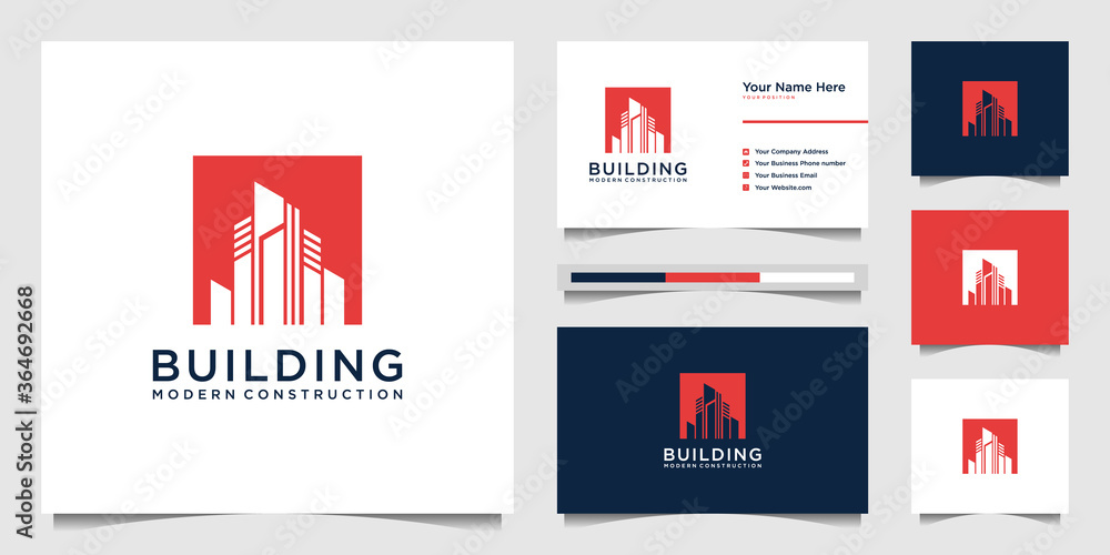 Building logo design with modern concept. city building construction ...