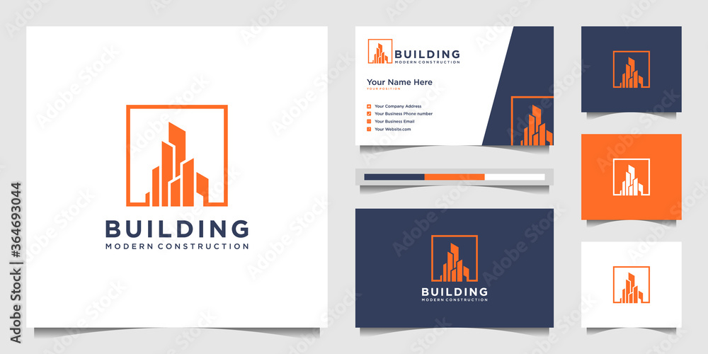 Building logo design with modern concept. city building construction ...