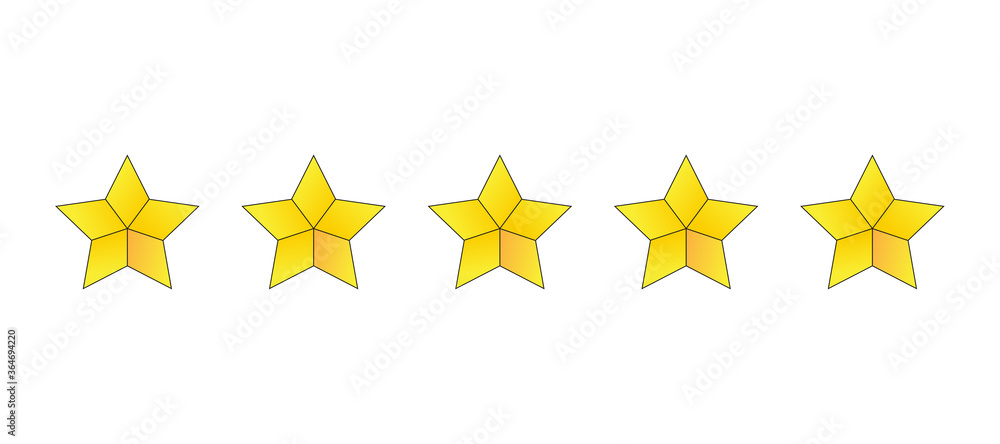 Five stars icon vector set isolated on white background. Trendy 5 star ...