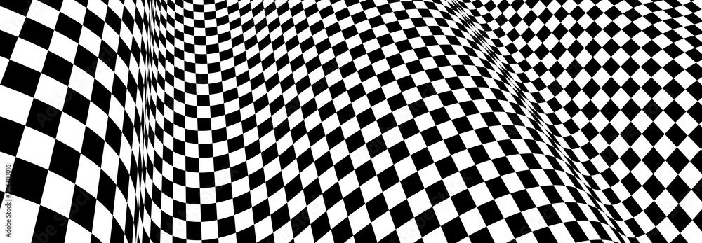 Checker pattern mesh in 3d dimensional perspective vector abstract ...