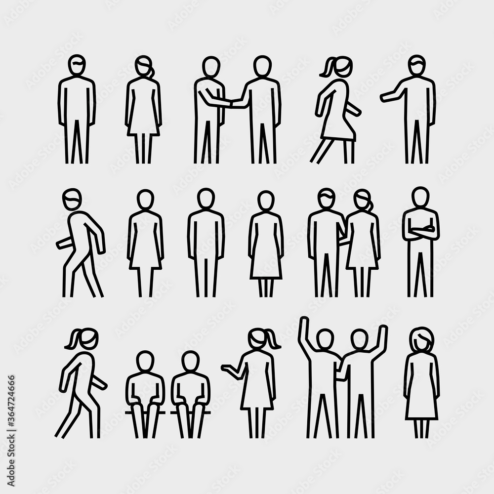 People Vector Line Icons Set Stock Vector | Adobe Stock