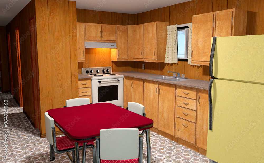 3D Rendering Mobile Home Trailer Stock Illustration | Adobe Stock