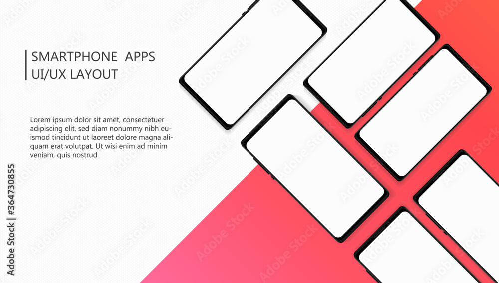 Vector modern UI/UX smartphone apps layout design background for ...