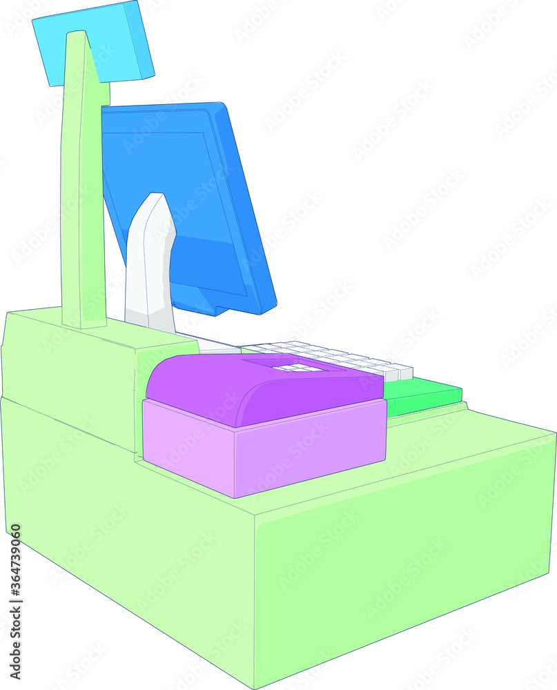 Point of Sale POS System for Store Management Perspective View Stock ...